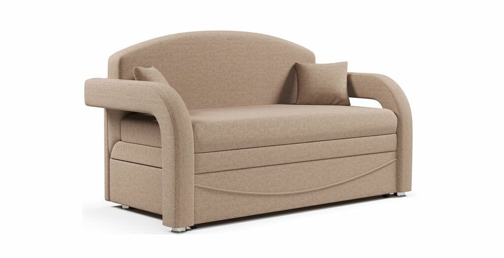 Диван-кровать Алекс 140, 165х80х87 см, рогожка Beige, рогожка, Выкатной, детский диван раскладной, с ящиком для белья