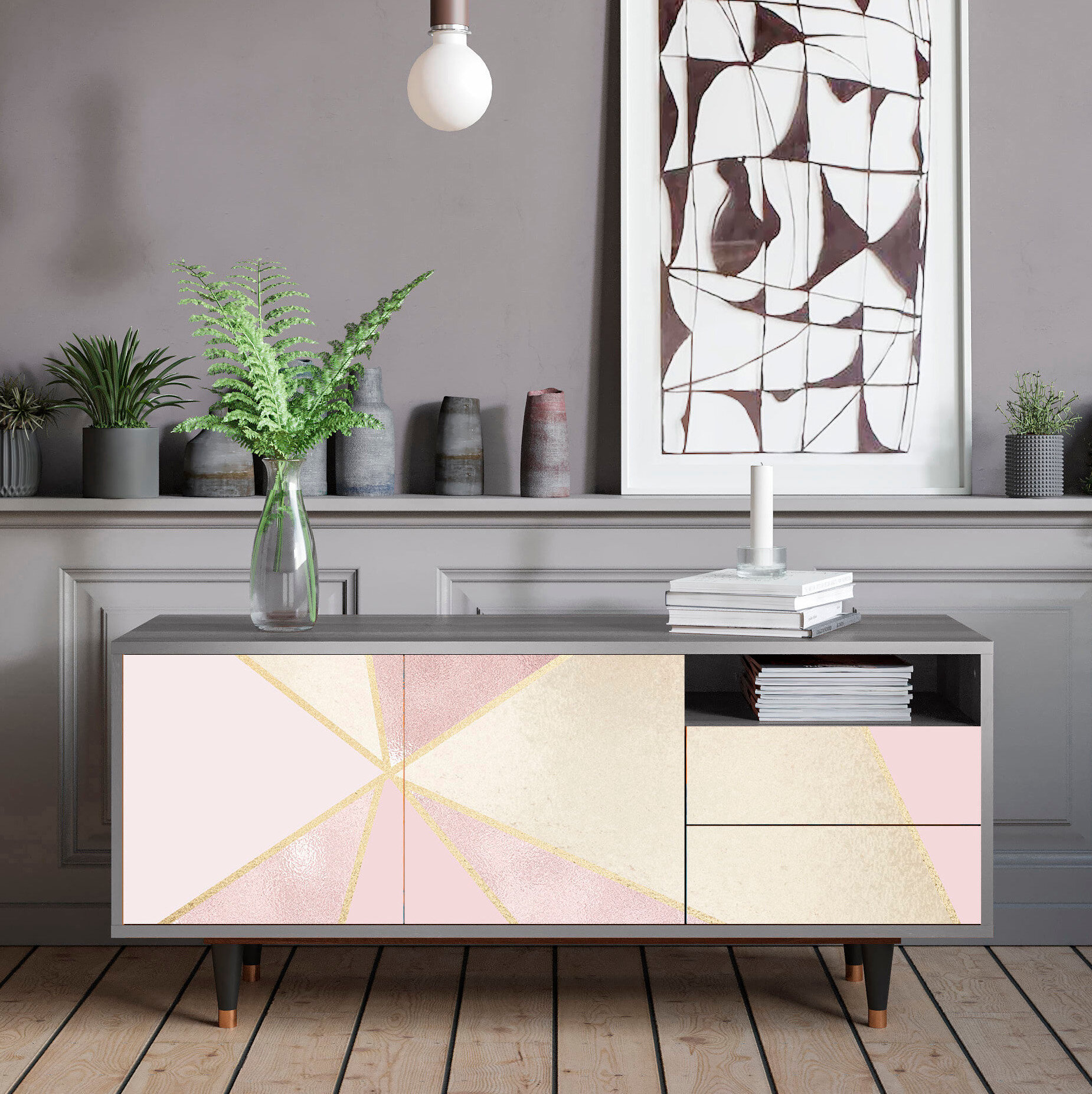 ТВ-Тумба - STORYZ - T7 Cosmopolitan Diva, Размер - 125 x 56 x 41 см, Цвет корпуса - , Серый