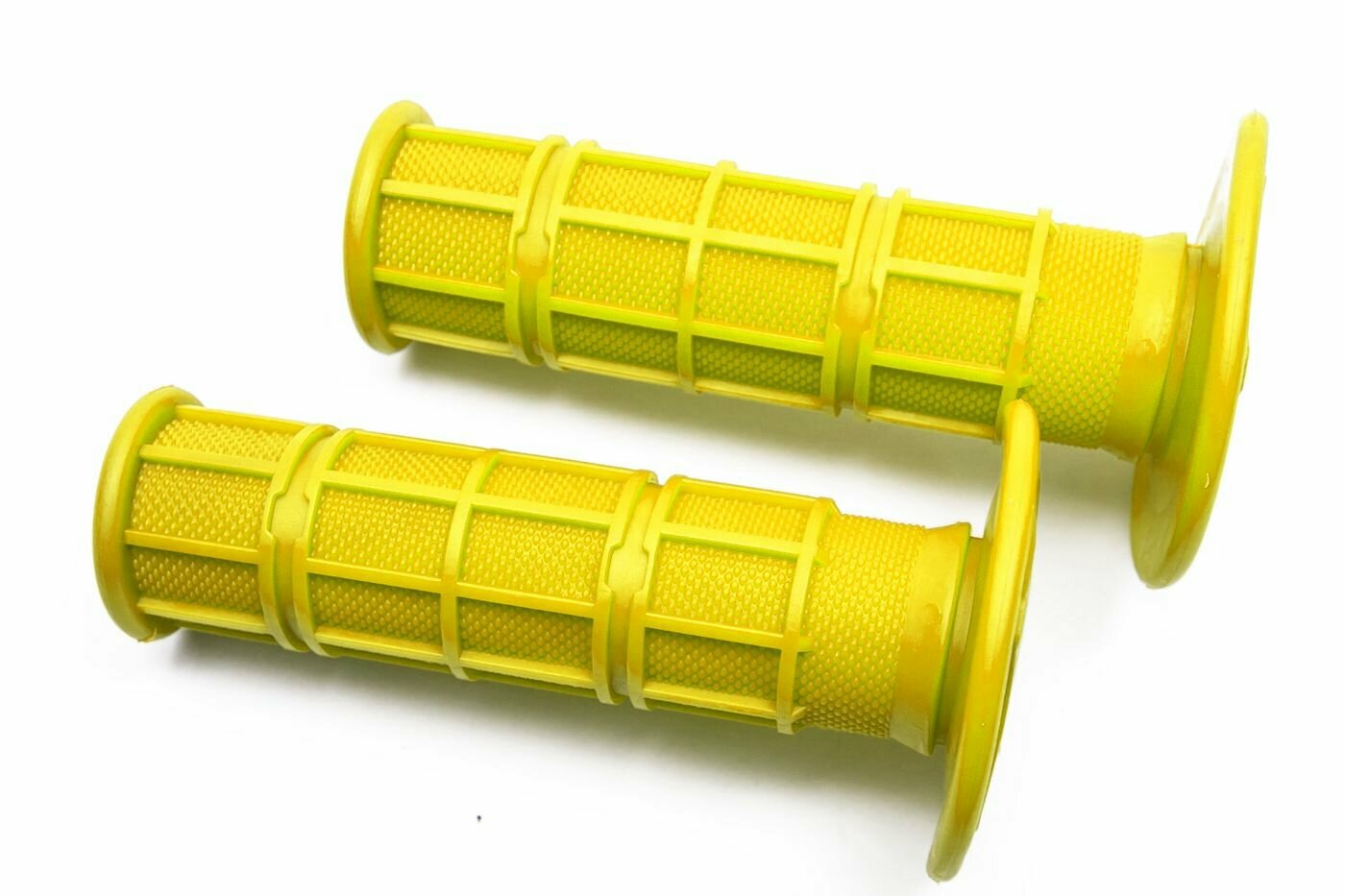 Ручки руля (грипсы) JMC Logo желтые на мотоцикл, питбайк, эндуро.