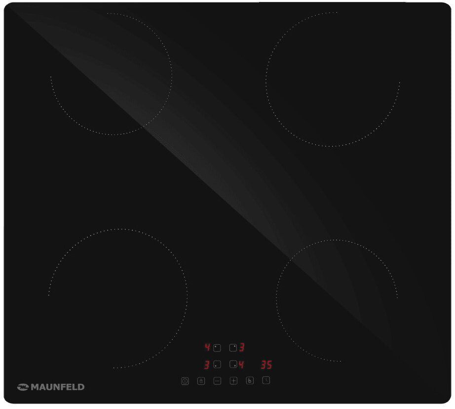 Электрическая варочная панель Maunfeld AVI594BK 59 см, 4 конфорки стеклокерамика, черный