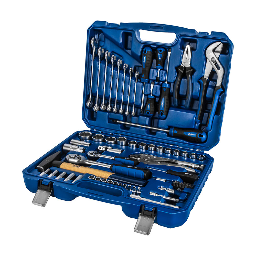 Набор инструмента универсальный кобальт 1/4 и 1/2 72 предмета кейс 919-623 шт