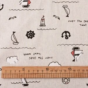 QUANFANG Ткань хлопок лен с принтом для квилтинга 20x30 см 15x50 см Белый, 15cmx50cm, 1 piece