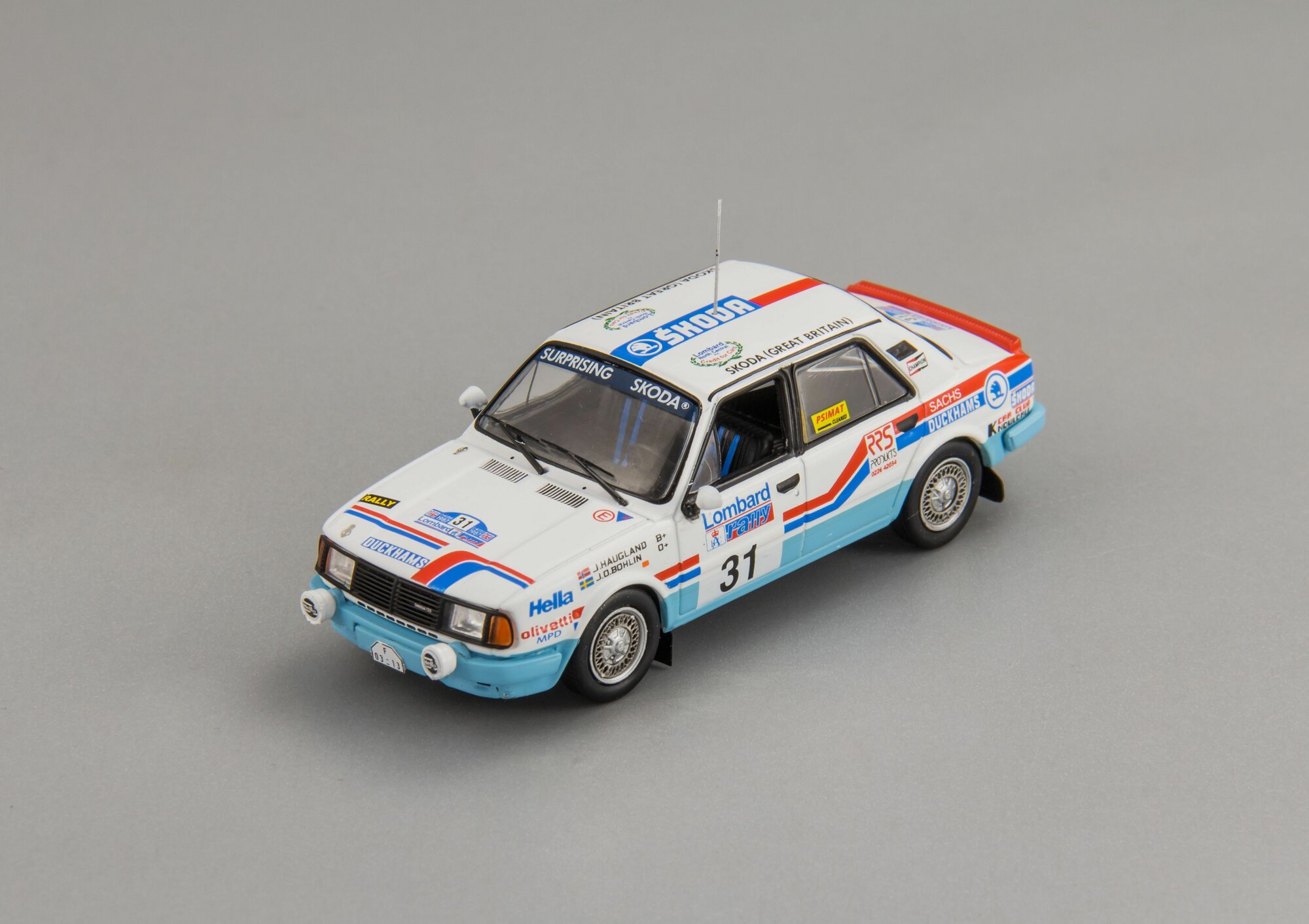 Коллекционная масштабная модель 1:43 Skoda 130 L #31 RAC Rallye 1987 от IXO