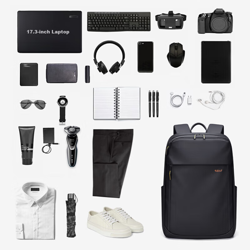 Рюкзак GOLF, Backpack for Men Large Capacity Laptop Bag Water-Resistant S, большая вместимость, водонепроницаемый, для путешествий, городской, школьный, деловой, для мужчин