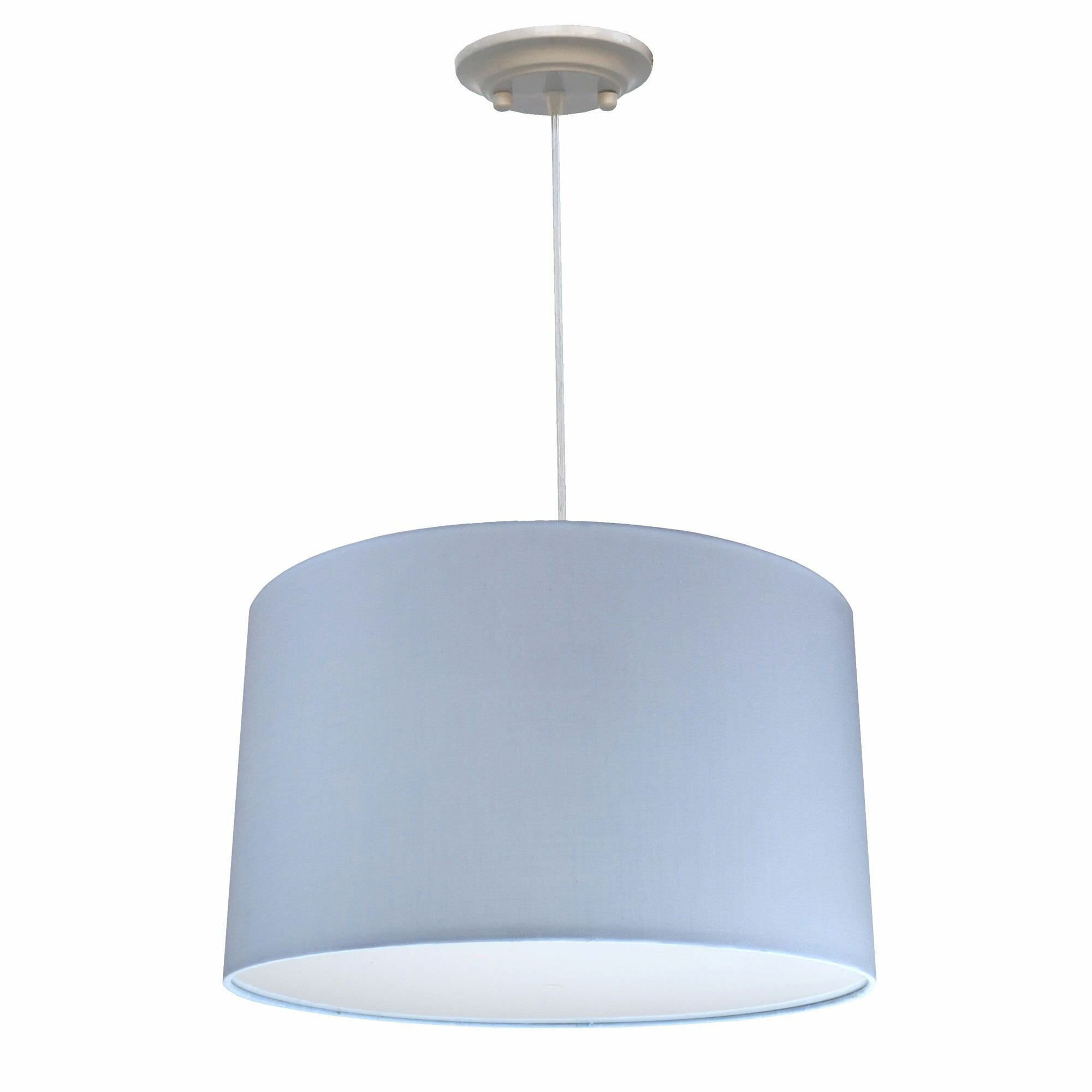 Люстра подвесная, Поплин голубой, Е14