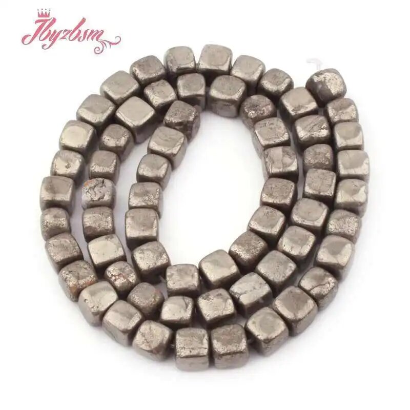 Натуральные пиритовые бусины jbyzbsm серые прямоугольные 6-7,7-8 мм 15 дюймов 6-7mm