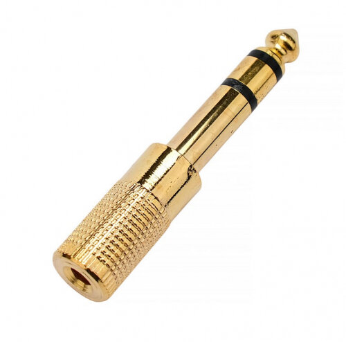 Переходник аудио Cablexpert , Jack6.3(M) на Jack3.5(F) стерео, цвет золотой