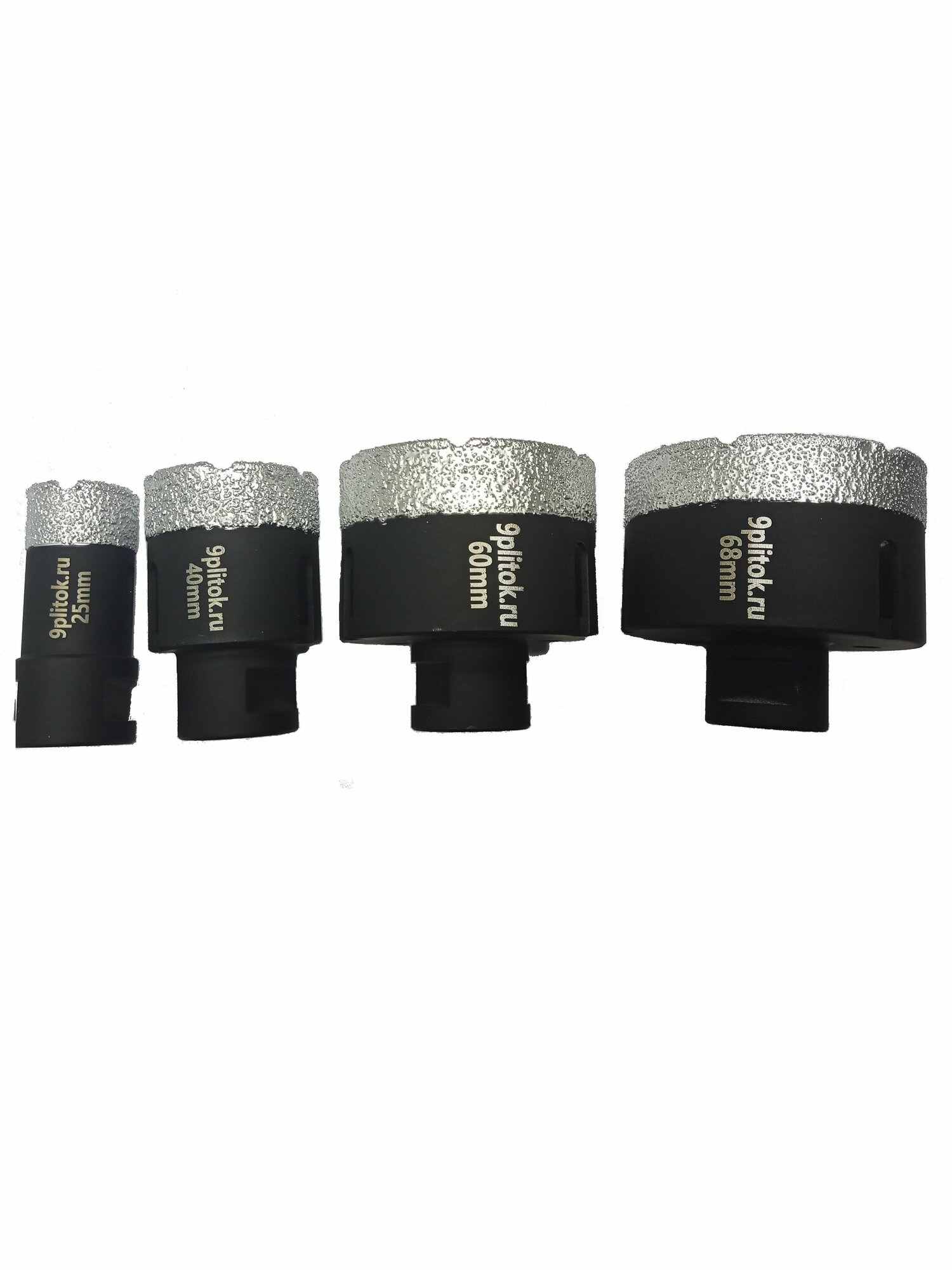 Набор алмазных коронок 9plitok (25,40,60,68) для болгарки