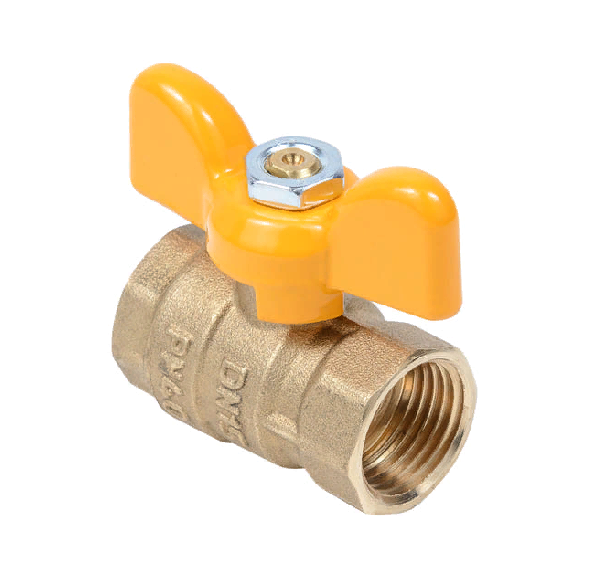 Кран шаровой для газа 1/2" г/г бабочка DIST Стандарт 411Б (10)