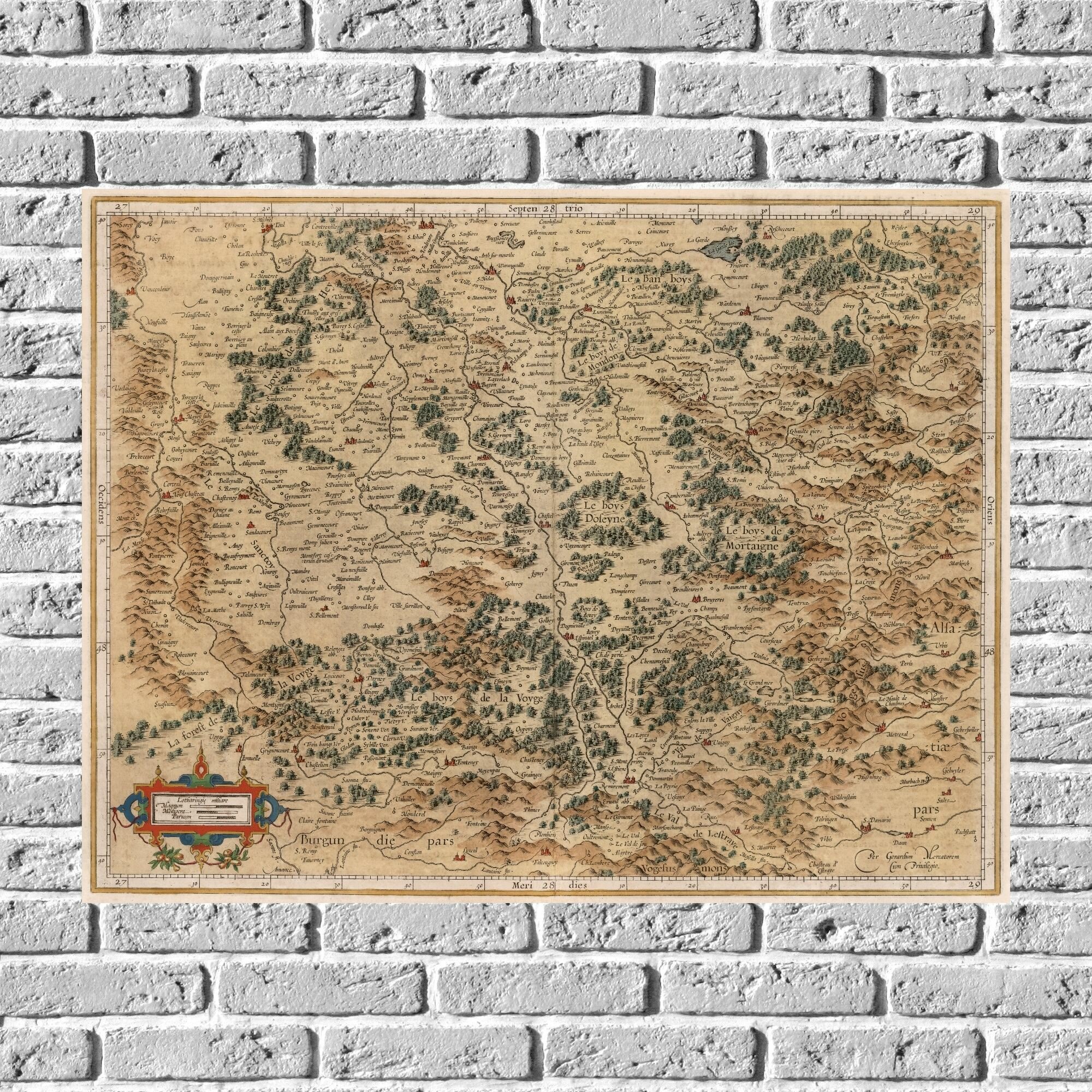 Старинная, 1623 года Карта Франция Lotharingia Ducatus.