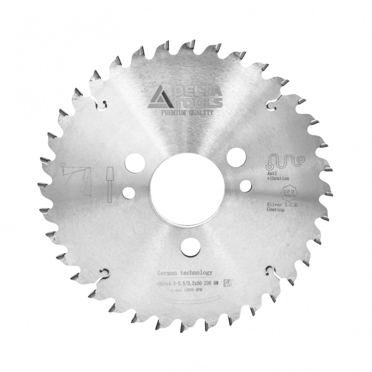 Дисковая пила подрезная DELTA TOOLS для ФРЦ DIA Premium 200x4.3-5.5x3.2x50 Z36 Н6 KON-F