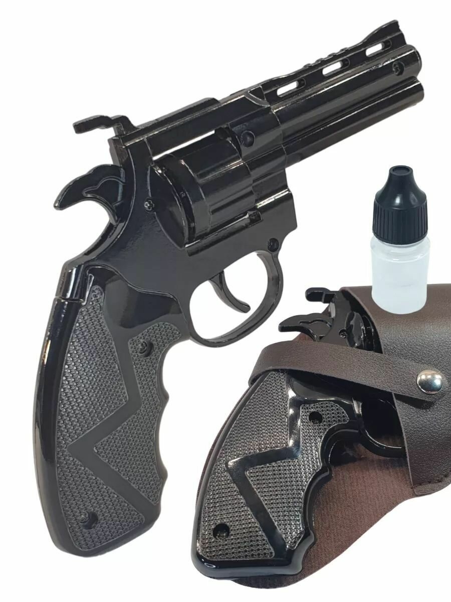 Пистолет металлический с кобурой в комплекте пугач, черный