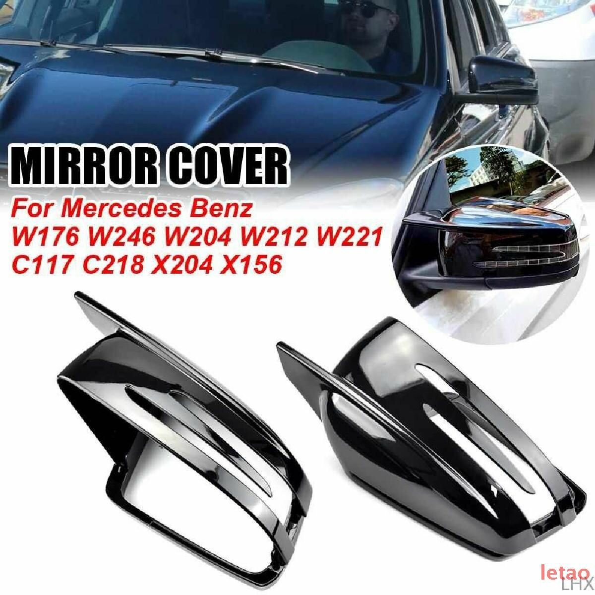 Крышка зеркала с рисунком из углеродного волокна для Mercedes Benz W176 W246 W204 W212 W221 C117 X204 X156 letao
