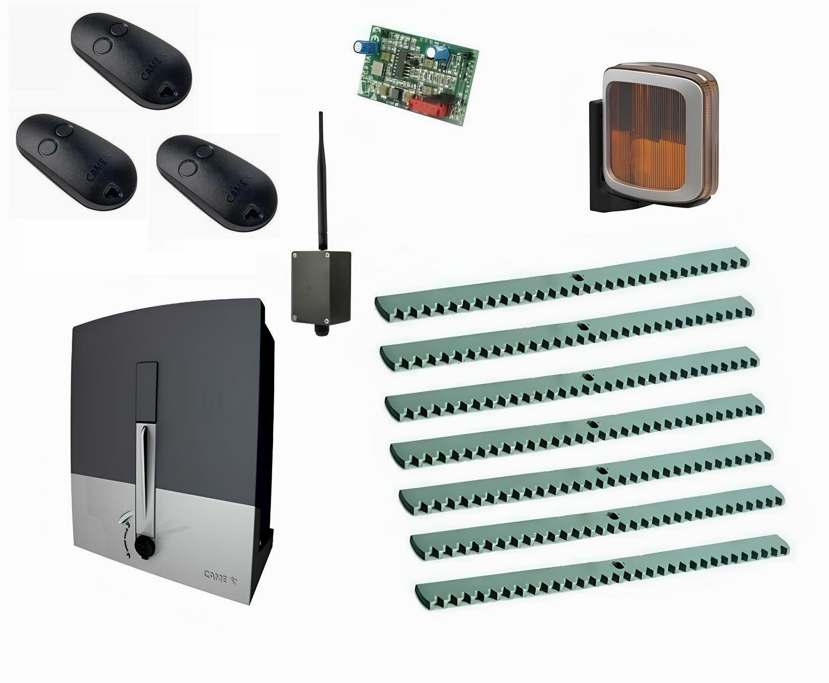 Автоматика для откатных ворот BXL04AGS KIT7-LA-BT-Т3, комплект: привод, радиоприемник, 3 пульта, лампа, 7 реек, Bluetooth-модуль