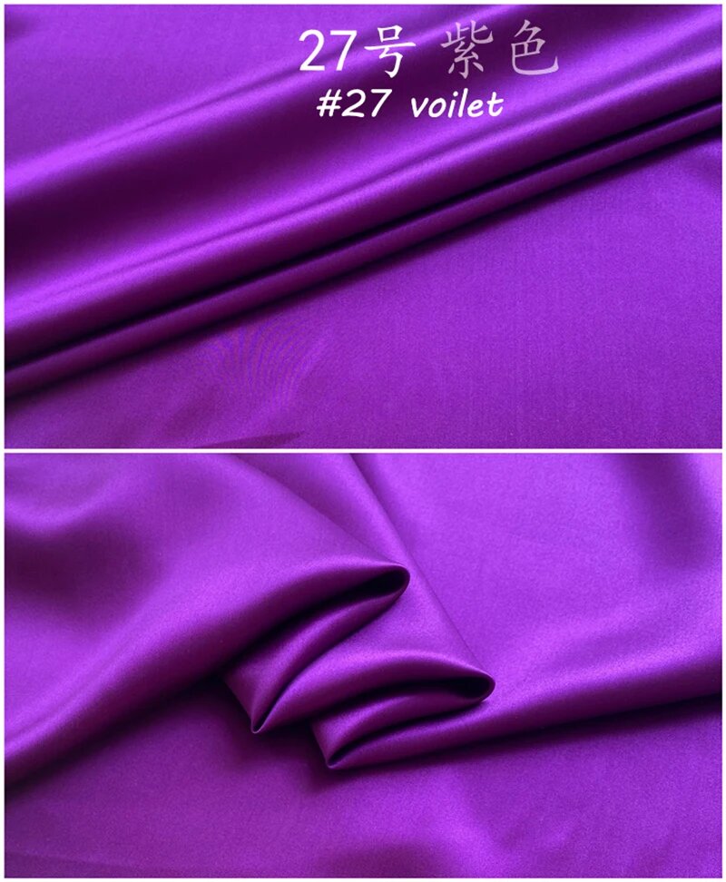 Шелковая ткань Charmeuse FABRIC SHIPPER 1 метр Фиолетовый, color27 voilet