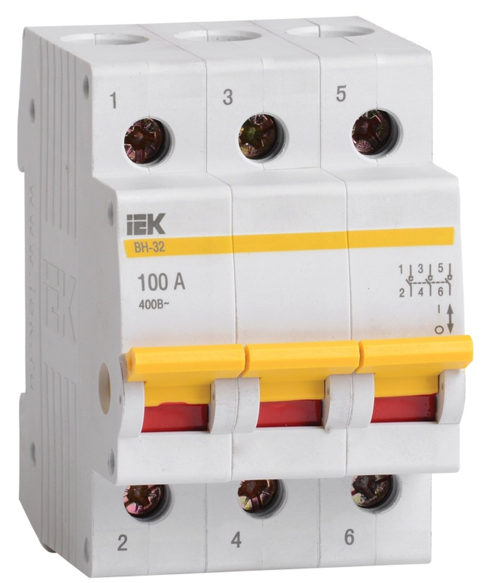 Выключатель нагрузки IEK ВН-32 3P 25А, 3 полюса, 400В AC, IP20, монтаж на DIN-рейку, белый цвет