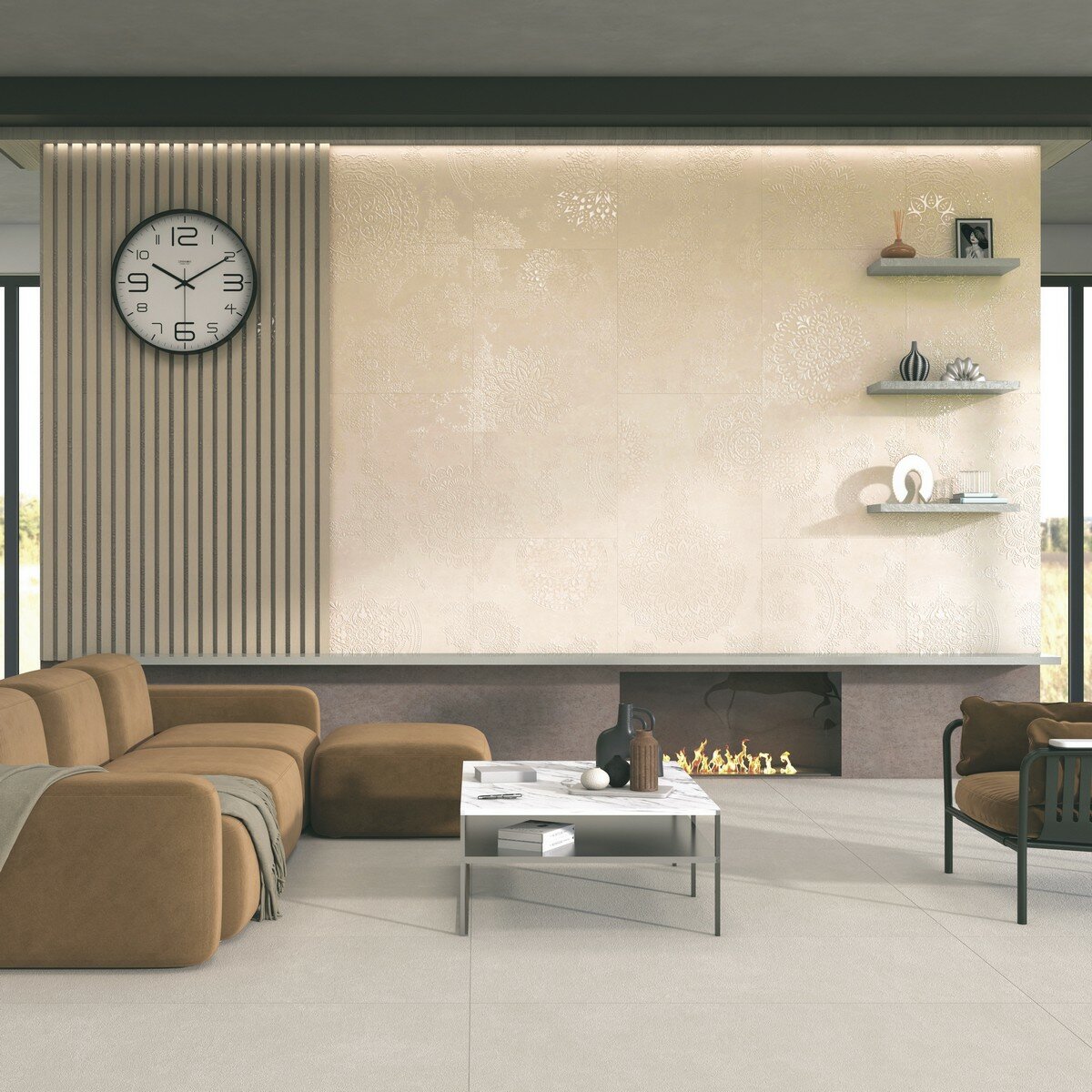 Керамогранит Neodom Egypt Crema Decor Matt Shape 60x120 N40036 матовая Глазурованная, Износостойкая, Морозостойкая, морозостойкая