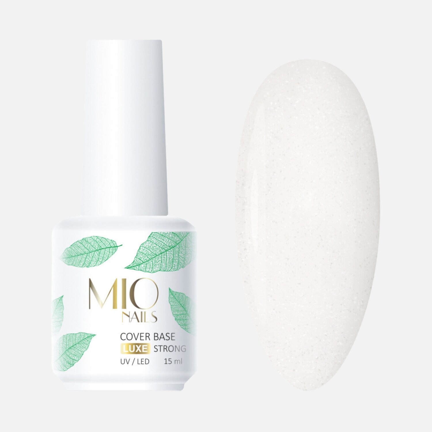 Камуфлирующая база для гель-лака MIO Nails Base Cover Strong Luxe Shimmer White 15 мл
