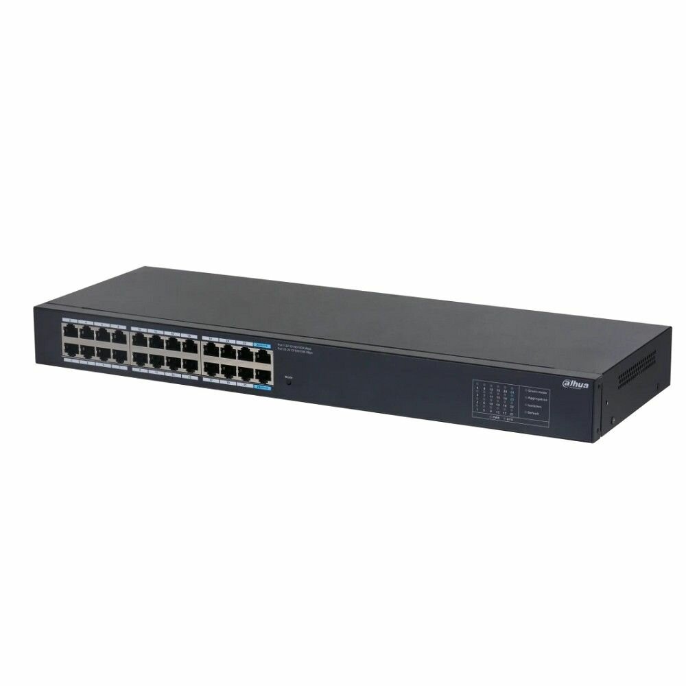 Коммутатор DAHUA DH-SG1024 гигабитный неуправляемый, 24xRJ45 1Гбит/с, монтируемый в стойку