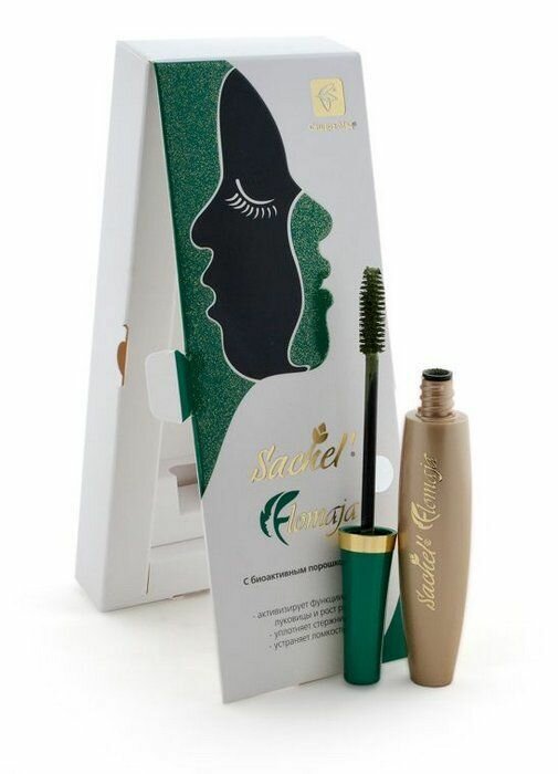 Тушь для ресниц Сашель "Flomaja", зеленая, с порошком крапивы, 10 мл