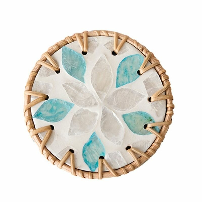 Подставка из ротанга в виде ракушки-Лист Белой Орхидеи