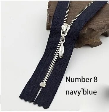 Металлическая молния 15-60 см белая черная Aisling Темно-синий, Number 8, 40cm