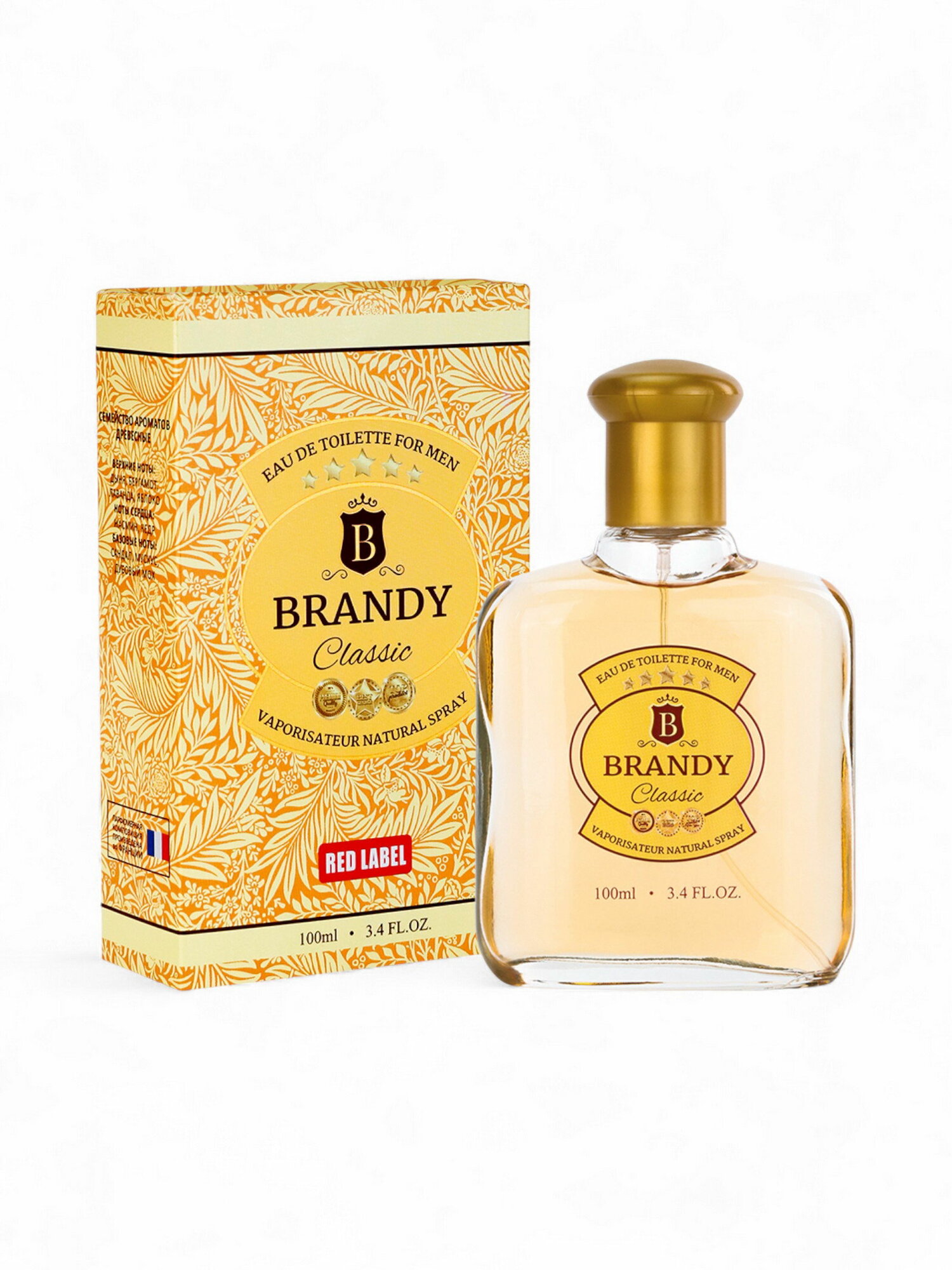 Туалетная вода мужская Brandy Classic, 100 мл, средние ноты: белый кедр