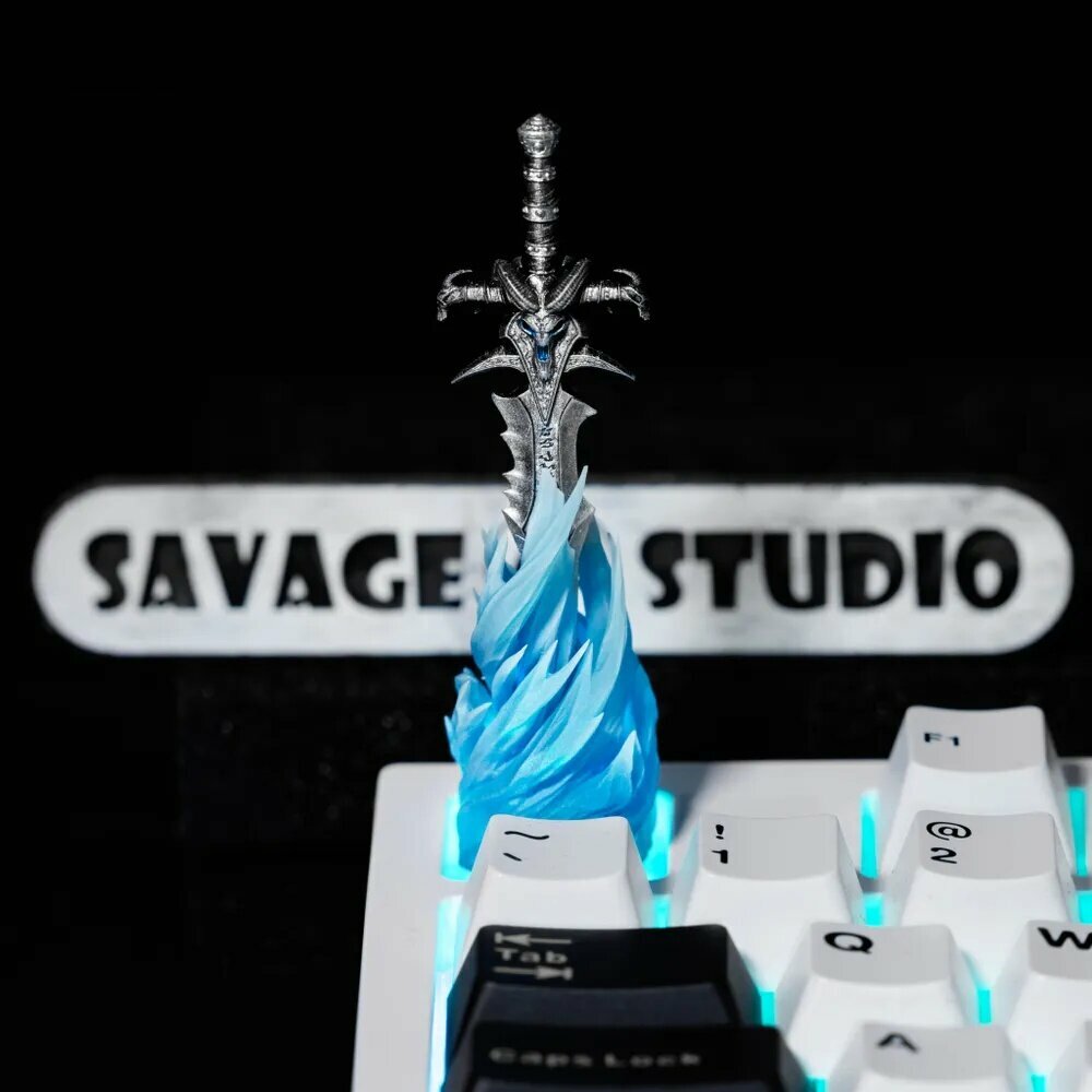 Кейкапы для механической клавиатуры - V2 Ледяная Скорбь, Металлический Меч, World of Warcraft Artisan WOW Keycap Esc смола, клей