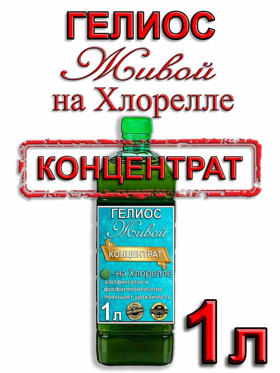 Гелиос живой на Хлорелле, 1 литр