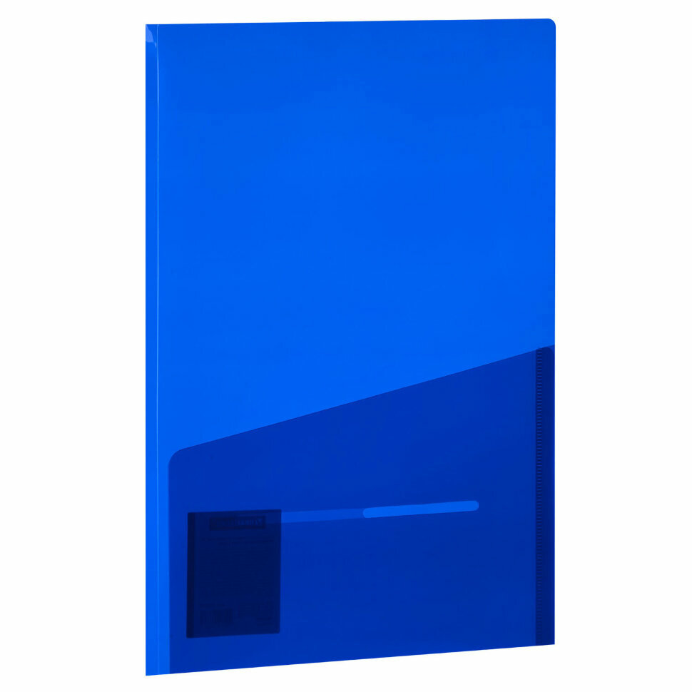 Папка-уголок 2 кармана, непрозрачная, А4, BRAUBERG "SPECIAL", синяя, 0,18 мм, 273060, 273060