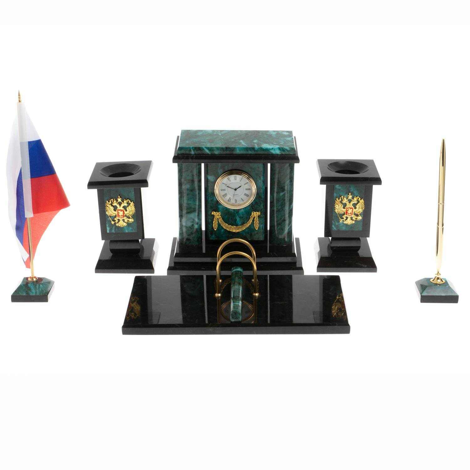 Настольный набор "Премьер" из змеевика 129961