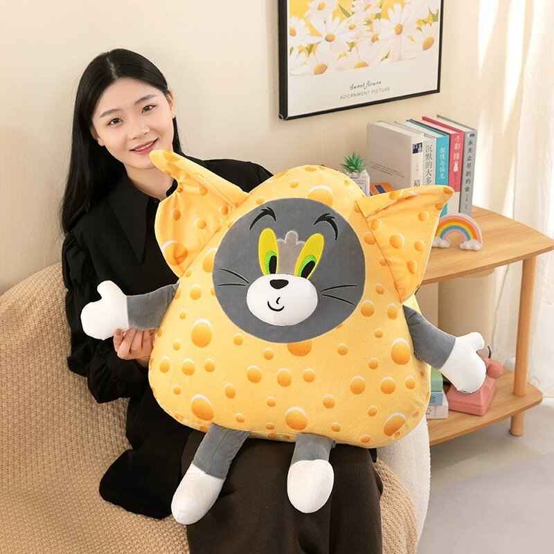 Мягкая игрушка-кукла с сыром Том и Джерри, детская большая подушка для сна, тряпичная кукла, подарок на день рождения