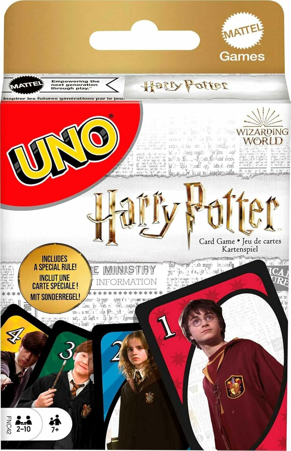 Настольная игра "Mattel UNO. Гарри Поттер", 112 карточек, на английском, логическая