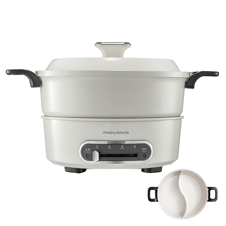 Электрическая фондюшница Morphy Richards, белая, стандартная конфигурация, с мандариновой уткой