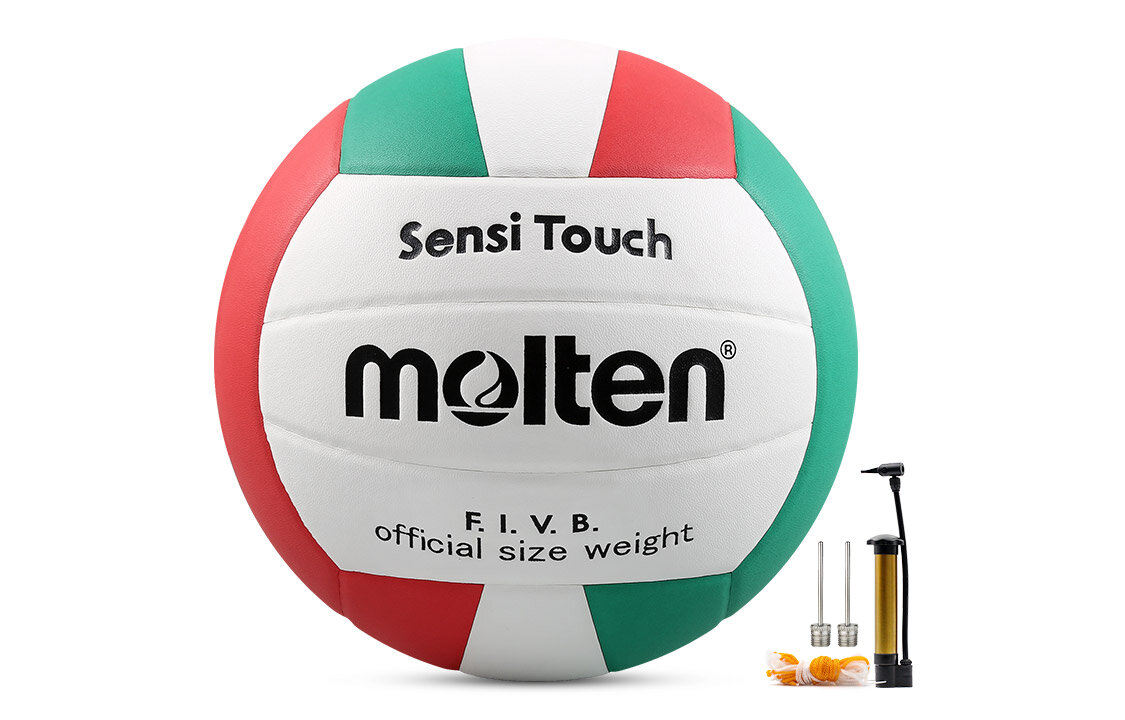Мяч для волейбола унисекс Molten PU, красный, белый, зелёный, размер 5, цвет: multicolor