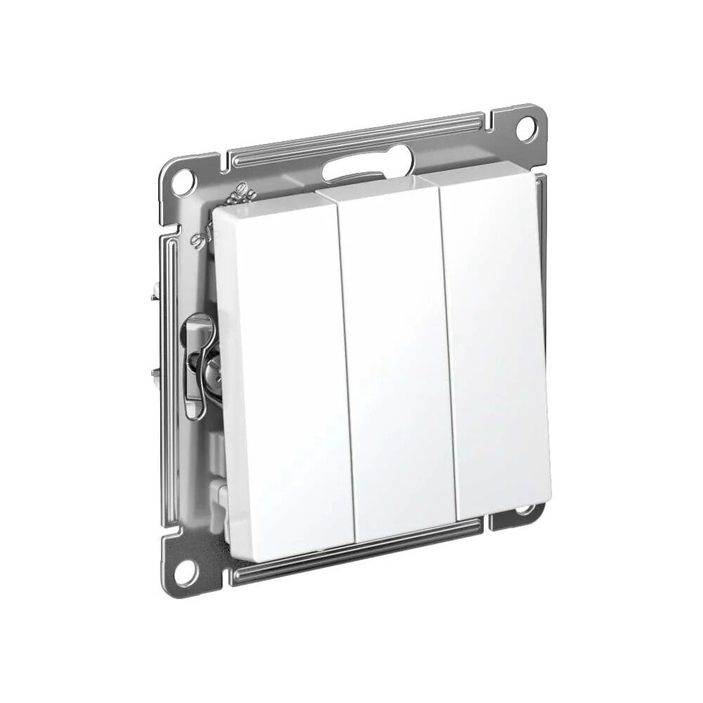 3-клавишный механизм выключателя Systeme Electric ATLAS DESIGN сх.1+1+1 10АХ белый ATN000131, ранее