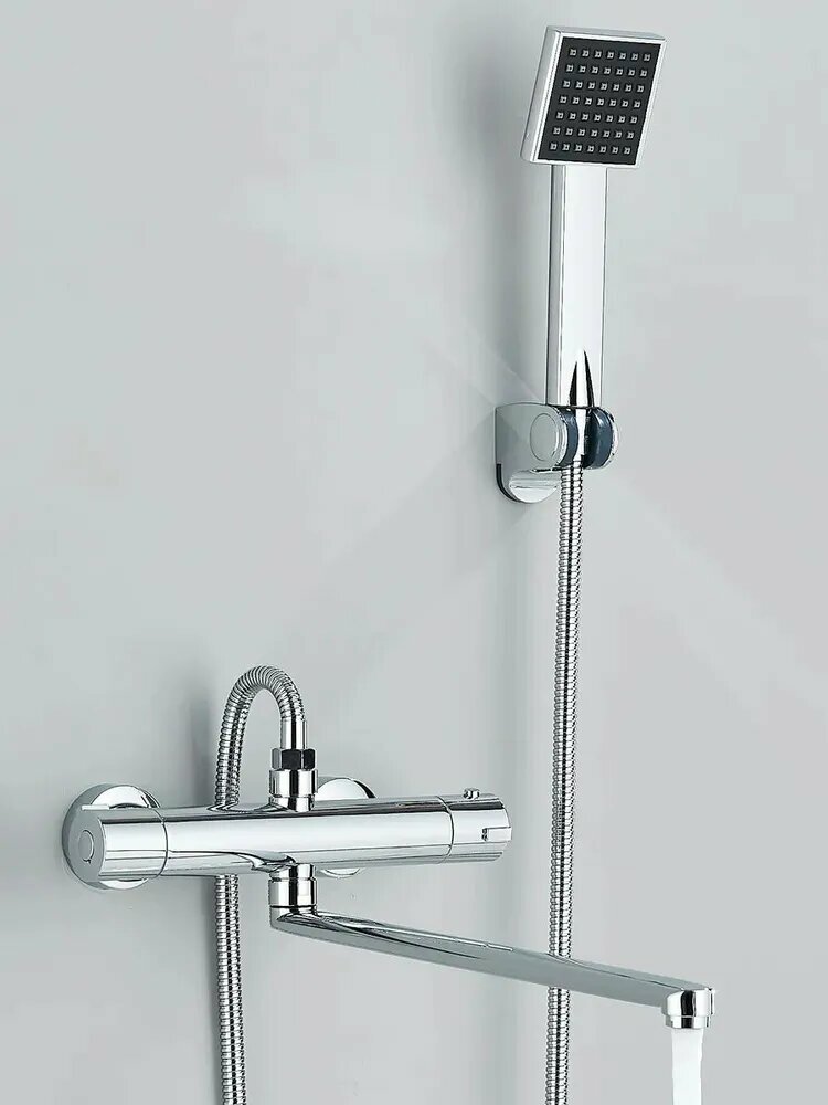 Термостатический смеситель для ванны Двойная ручка 40CM / латунь