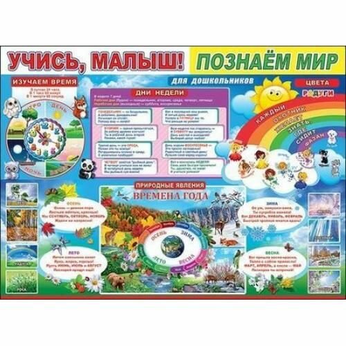 Плакат А2 "Учись, малыш! Познаём мир" 0800540 "Праздник"