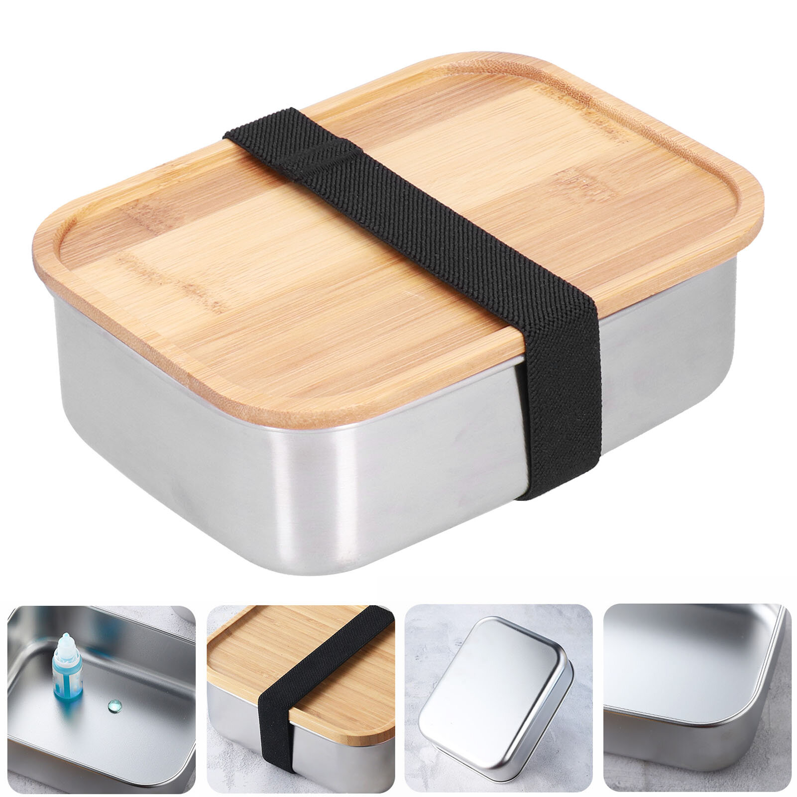 Bento Lunch Box из нержавеющей стали 304, безопасные коробки Bento с крышками для студентов-работников