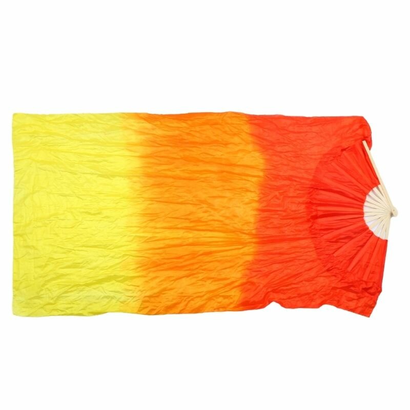 Удлиненный танцевальный веер с плавающей головой-красный плюс оранжевый и желтый, длина головы 1,5 метра по правую руку