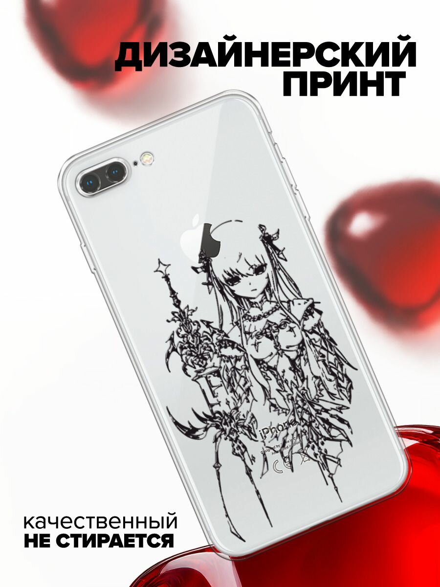 Силиконовый чехол на Apple iPhone 7 Plus/8 Plus / Айфон 7 Plus/8 Plus с принтом Аниме девушка с мечом — фото 1