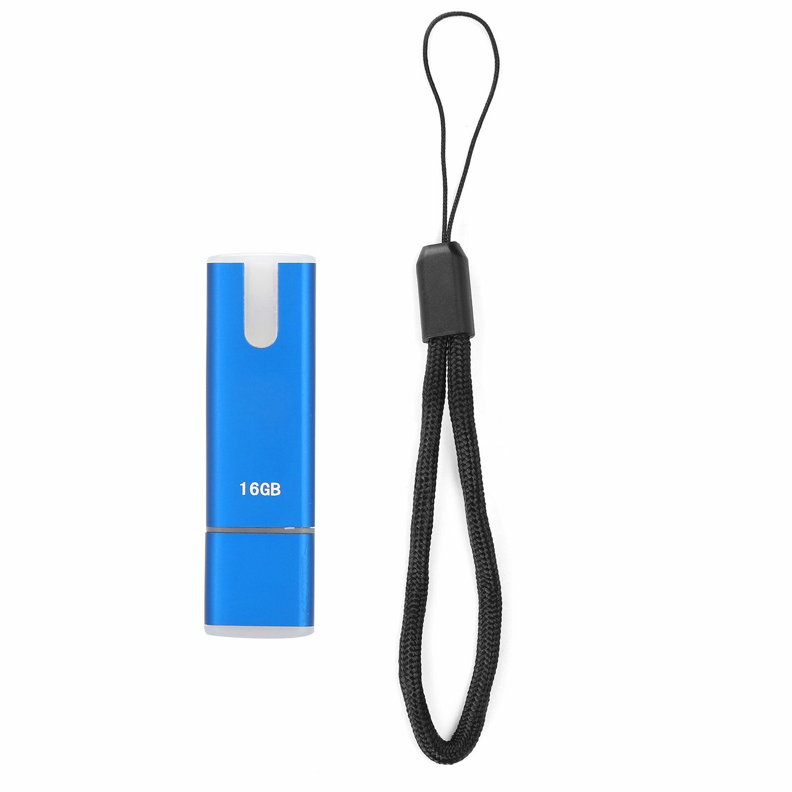 Флешка U образная синяя со светодиодом 16 ГБ