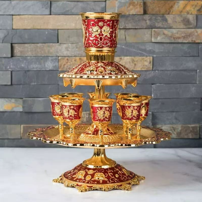 Автоматический наливатор для алкоголя на 8 бокалов, равномерное распределение напитков, компактный и удобный в использовании Золотая роза