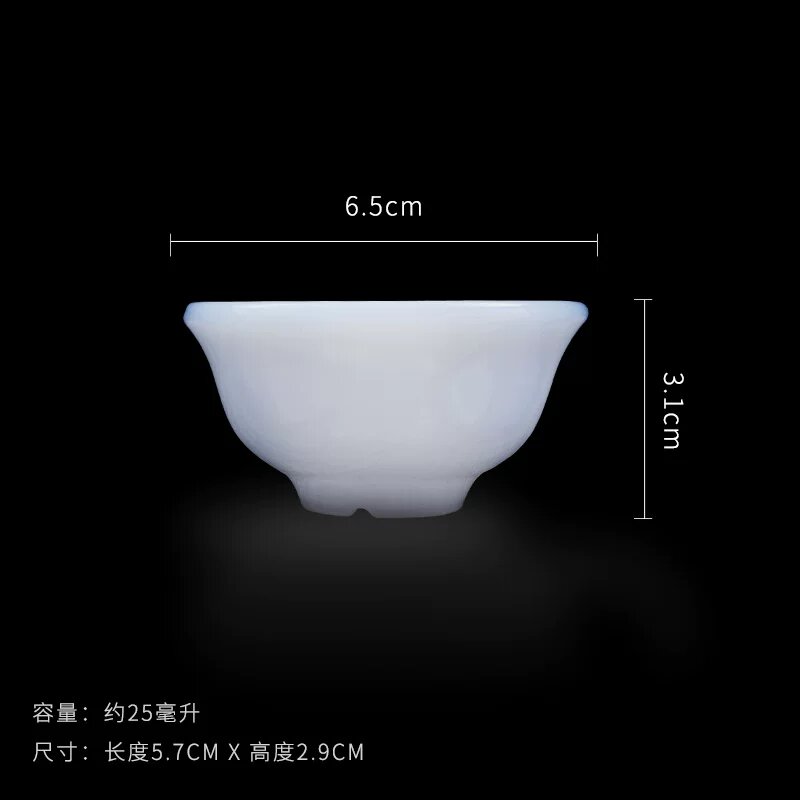 Суета-жировой нефритовый фарфоровый чайный стаканчик, белый нефрит, покрытая чашкой Цзиндэчжэнь, чайная чашка,