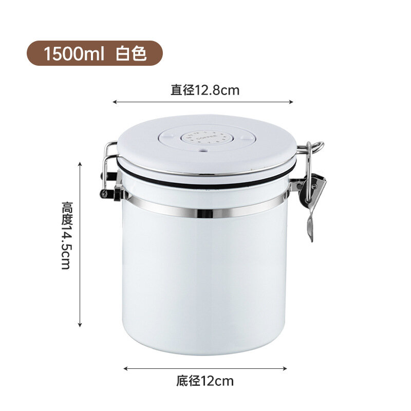 Специальная герметичная емкость для кофейных зерен, эстетичная емкость для хранения кофейного порошка, емкость с односторонним клапаном для вентиляции, герметичная емкость из нержавеющей стали.