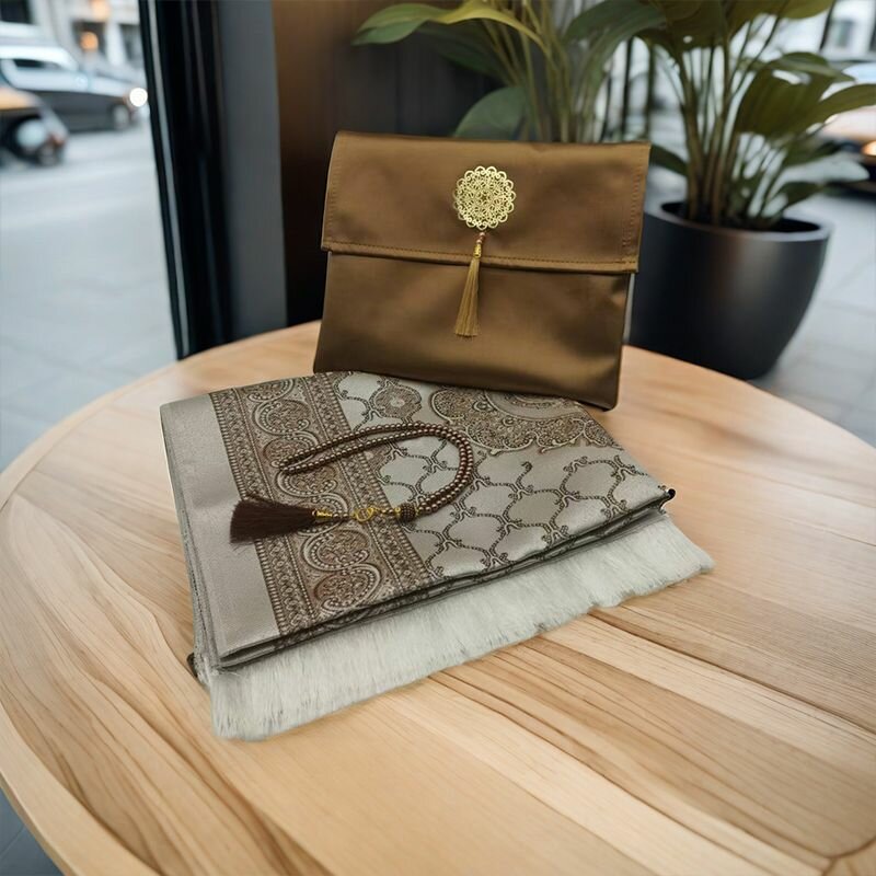 Мусульманских Дорожный молитвенный коврик для намаза (намазлык) с молитвенными бусинами и сумкой для хранения,110 см х 70 см, Набор из 3-х