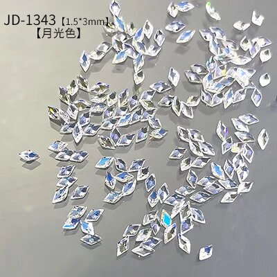Циркониевые ромбы для маникюра, 1.5*3mm, JD-1343 Moonlight