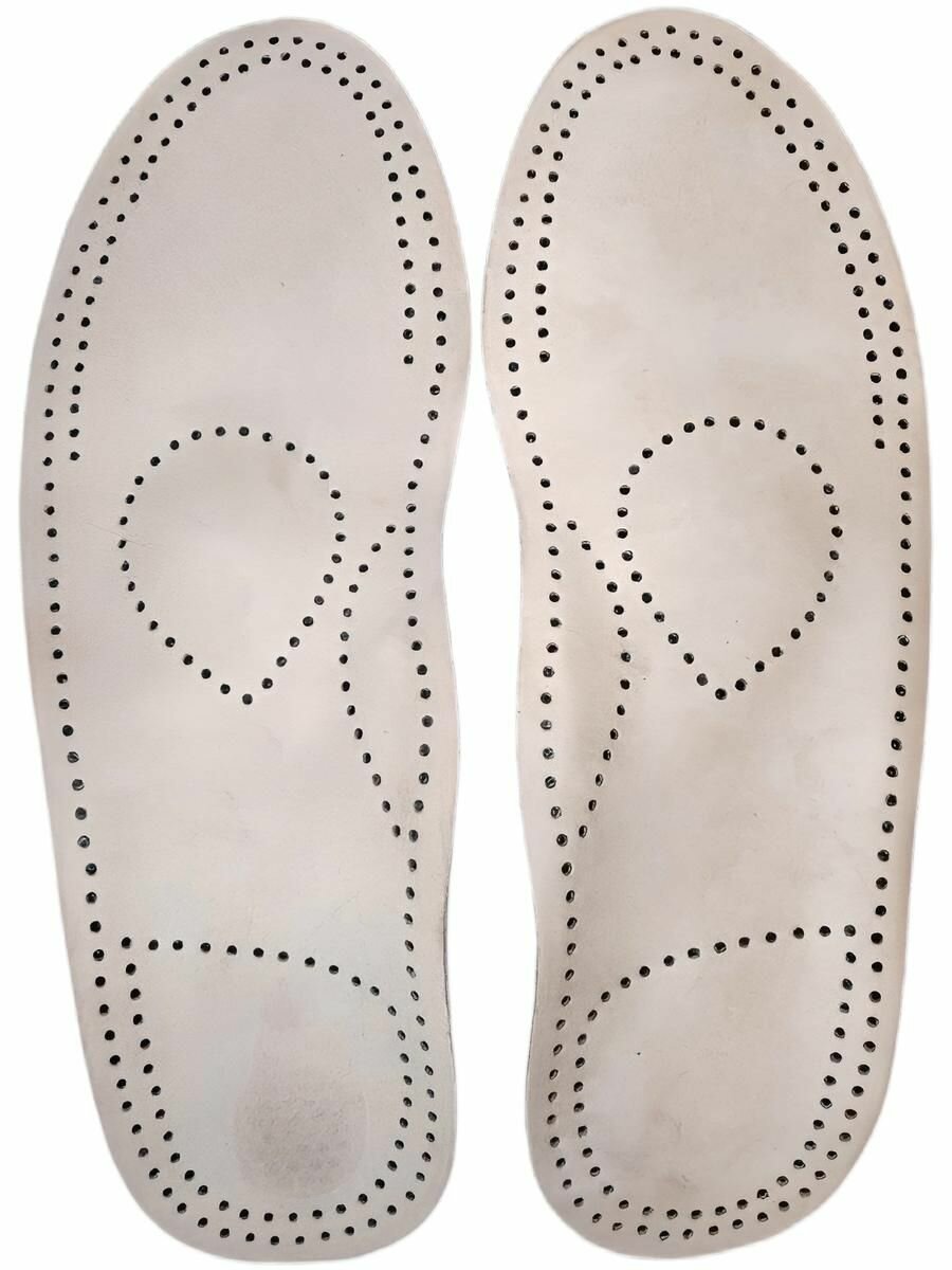 Ортопедические стельки INSOLE, кожаные, каркасные, коричневые, размер 39-40