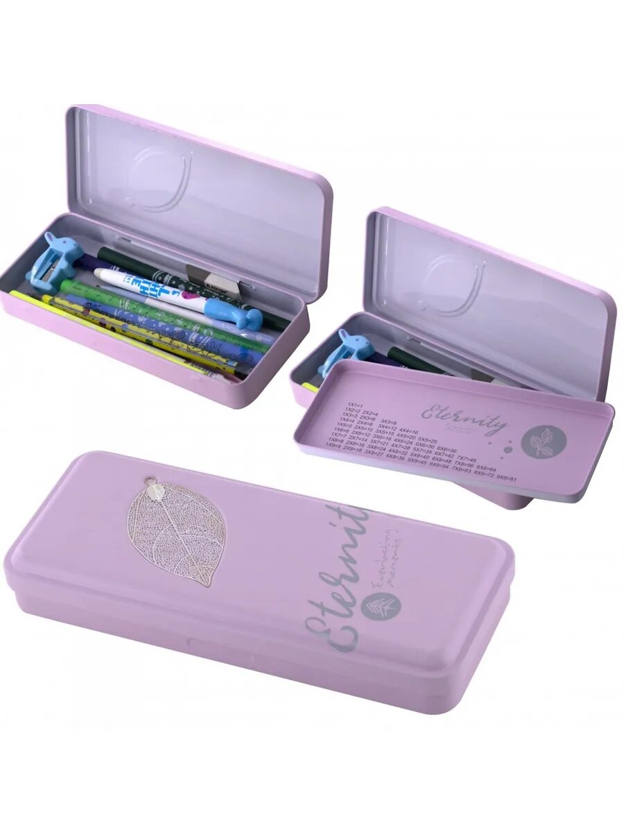 Пенал школьный, металлический, футляр, 1 отделение, размер 21х3х9,5 см