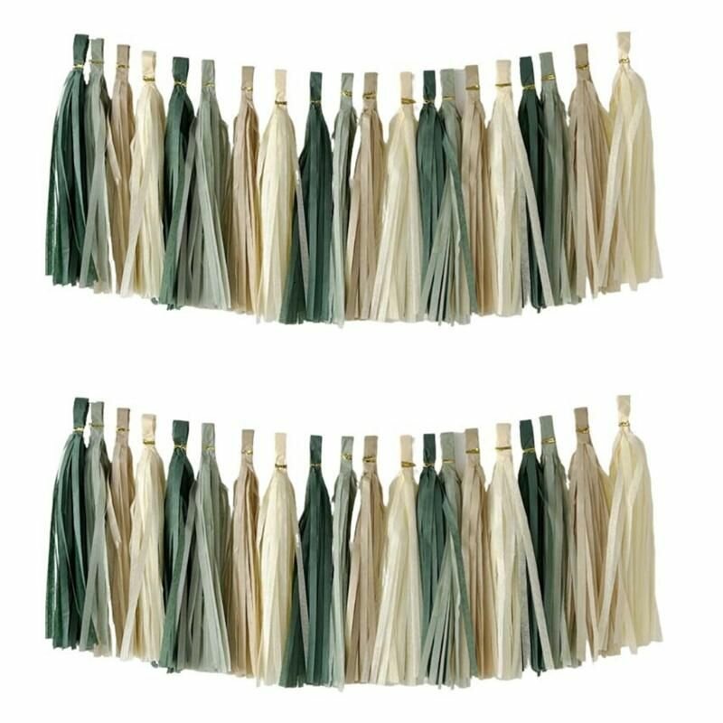 Цветные бумажные гирлянды, - Серия "Зеленый авокадо"